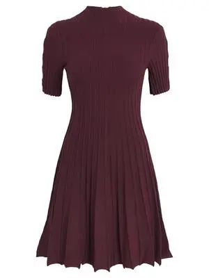 Maje High-neck Mini Skater Dress - Red