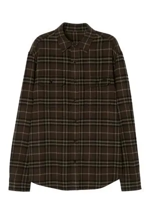 Burberry Wool Check Flannel Shirt - Brown