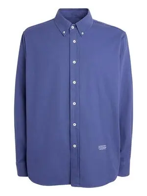 SYSTEM Cotton Printed Logo Shirt - Blue