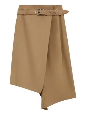 Loewe Asymmetric Wrap-effect Midi Skirt - Beige