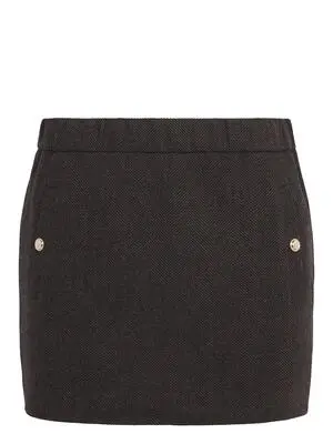 Maje Wool-blend Mini Skirt - Brown