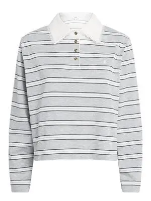Maje Lace-collar Polo Sweater - Black