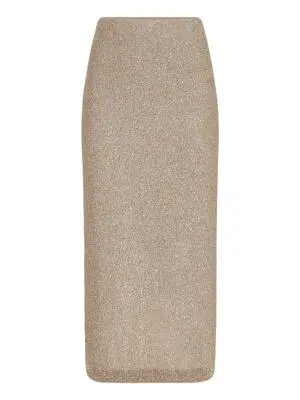 Brunello Cucinelli Sequin Midi Skirt - Brown