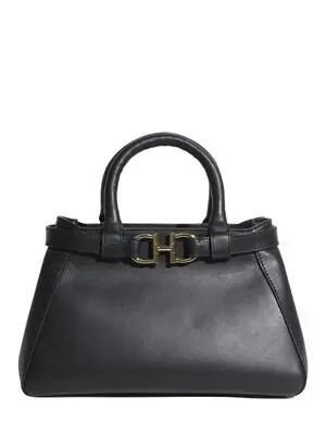 Harrods Small Leather Grace Top-handle Bag - Black