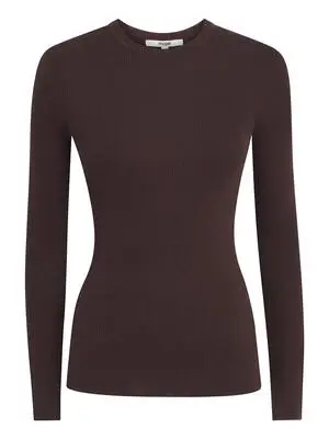 Maje Wool-silk Crew-neck Sweater - Brown