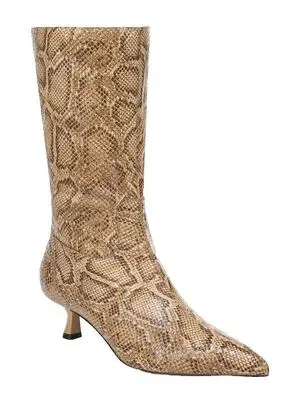 Sam Edelman Ramona 2 Croc Embossed Leather Knee High Boot - Light Sand