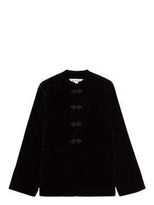 RÓHE Pankou Closure Cotton Velveteen Jacket - Black