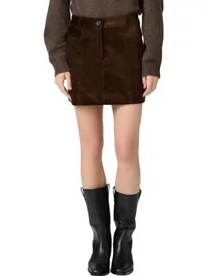 Paige Camden Corduroy Miniskirt - Hickory