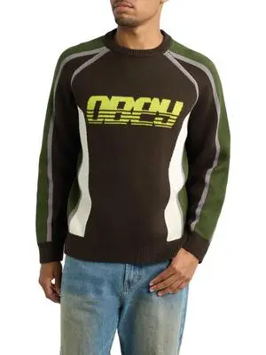 Obey Estadio Cotton Graphic Sweater - Brown Multi
