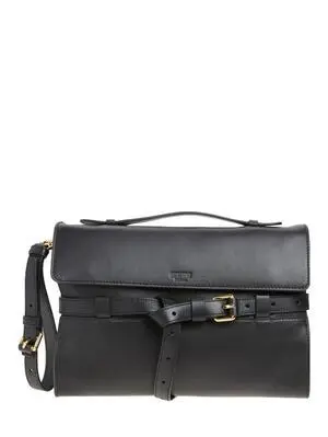Moschino Tie Me Soft Leather Clutch - Black