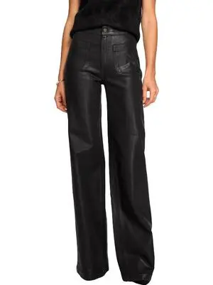 Ramy Brook Cleo Coated Bootcut Jeans - Black