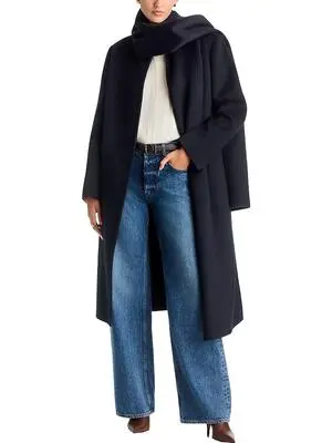 Kobi Halperin Olivia Wool Blend Coat With Scarf - Black