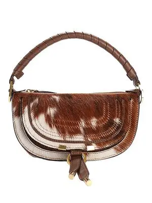 Chloé Marcie Mini Calf Hair Handbag - Chocolate