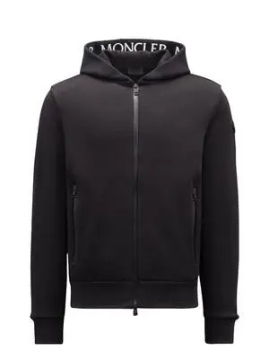 Moncler Logo Zip-up Hoodie - Black
