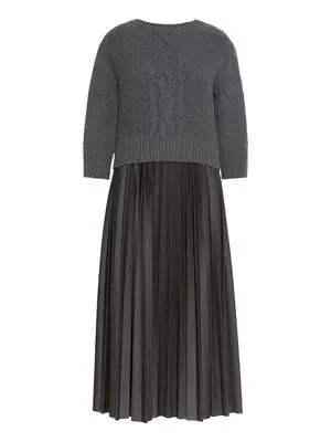 Max Mara Jersey Midi Dress With Virgin Wool Sweater - Grey