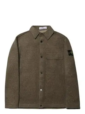 Stone Island Logo Patch Overshirt Jacket - Brown