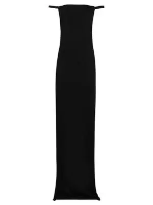 Rick Owens Temple Gown Draped Maxi Dress - Black