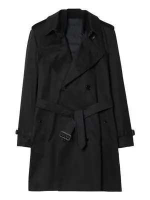 Burberry Double Breasted Kensington Belted Trench Coat - Black