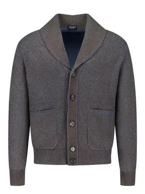 Zegna Wool-cashmere Blend Cardigan - Dark Gray