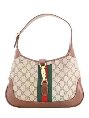 Gucci Jackie 1961 Gg Coated Canvas Small Hobo Bag - Brown