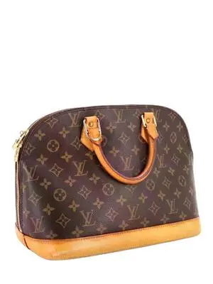 LOUIS VUITTON Vintage Alma Handbag Monogram Canvas Pm Satchel - Brown