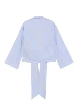 MAISON JEJIA Viv Pussy-bow Wide-sleeve Shirt - Blue