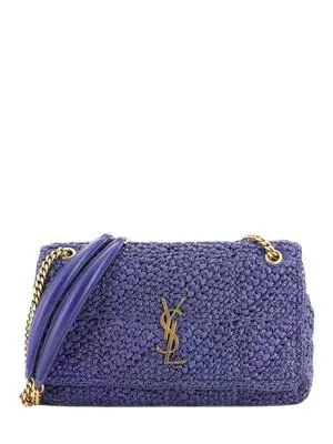 SAINT LAURENT Jamie Flap Bag Crochet Raffia Medium Shoulder Bag