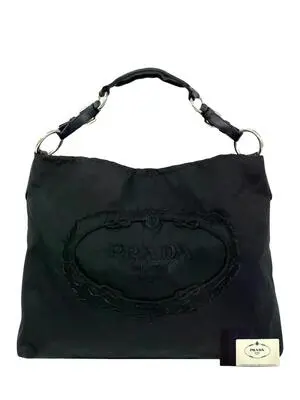 Prada 2010-2026 Tessuto Canapa Shoulder Bag - Black