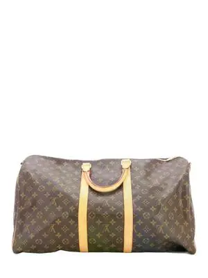 LOUIS VUITTON Keepall Bandouliere Bag Monogram Canvas 55 Travel Bag - Brown