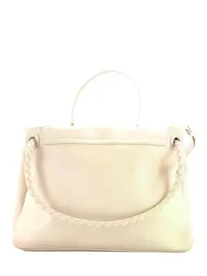 Bottega Veneta Ciao Ciao Top Handle Bag Leather With Intrecciato Detail Medium Satchel - Neutrals