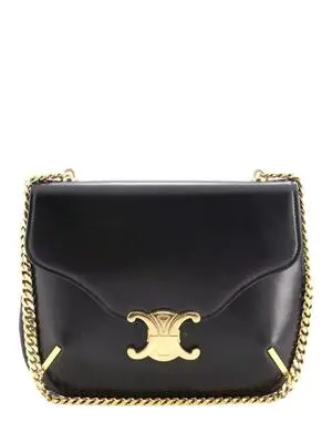 Celine Besace Triomphe Smooth Calfskin Small Shoulder Bag - Black