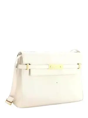 Saint Laurent Manhattan Leather Medium Shoulder Bag - Neutrals