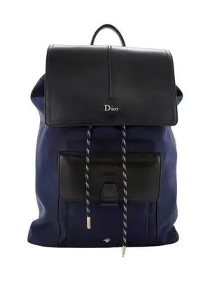 Dior Motion Nylon And Leather Medium Backpack - Black