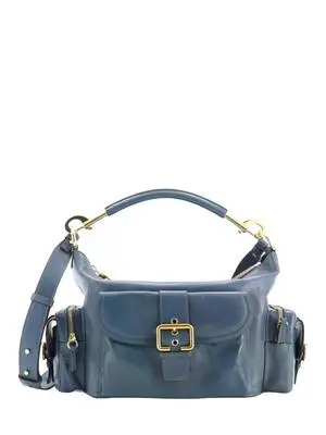 Chloé Camera Leather Medium Shoulder Bag Blue