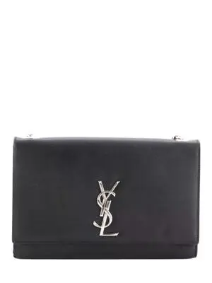Saint Laurent Classic Monogram Grainy Leather Medium Crossbody Bag - Black