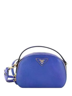 Prada Odette Top Handle Bag Saffiano Leather Small Shoulder Bag Blue
