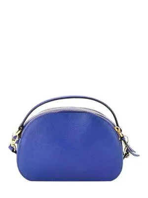Prada Odette Top Handle Bag Saffiano Leather Small Shoulder Bag - Blue