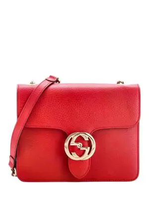 Gucci Interlocking Leather Small Shoulder Bag - Red