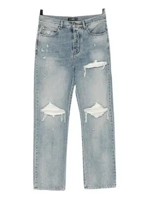 Amiri Distressed Straight-leg Jeans - Blue