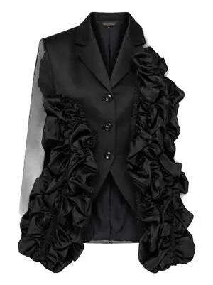 Comme Des Garçons Ruffled Satin Blazer - Black