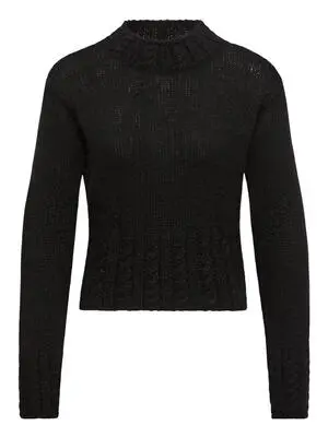 Moncler Logo Patch Crewneck Knitted Jumper - Black