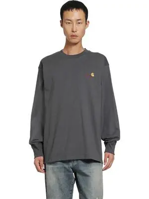 Carhartt Work In Progress L/s American Script T-shirt - Grey