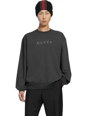 Gucci Glitter Logo Sweatshirt - Grey
