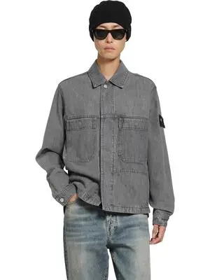 Stone Island 4100006 Denim Coach Jacket Black