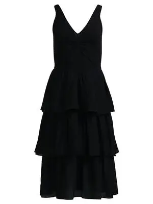 KRISTINIT Ruffle Silk Bliss Dress - Black