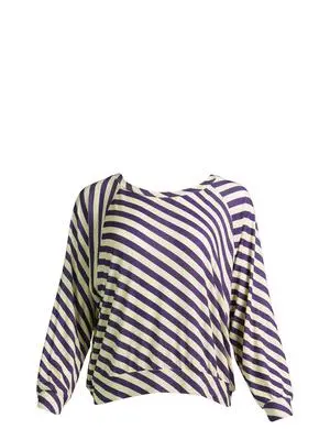 KRISTINIT Blue Stripe Jersey Riviera Top