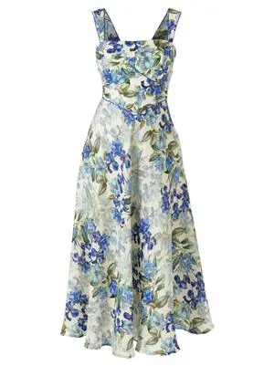 SACHA DRAKE Antoinette Midi Dress In Blue Iris