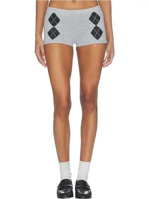 LOVERS AND FRIENDS Gisselle Argyle Short In Grey - Grey Multi