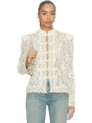 Steve Madden Lace Aberdeen Top In Cream - Creme