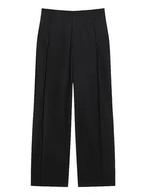 Theory Wool Blend Pintuck Pants - Black